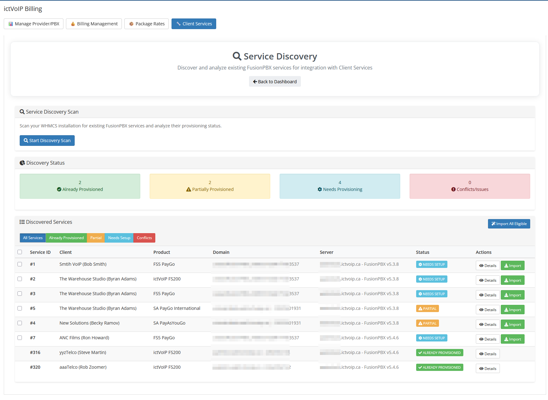 Client Services Admin Area — ictVoIP Billing for WHMCS documentation