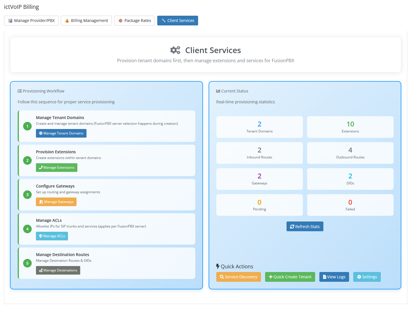 Client Services Admin Area — ictVoIP Billing for WHMCS documentation