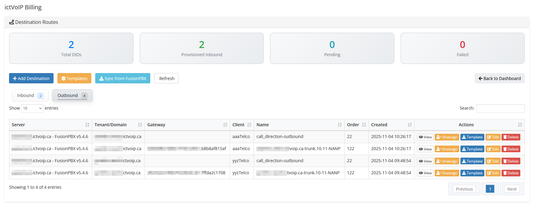 Client Services Admin Area — ictVoIP Billing for WHMCS documentation